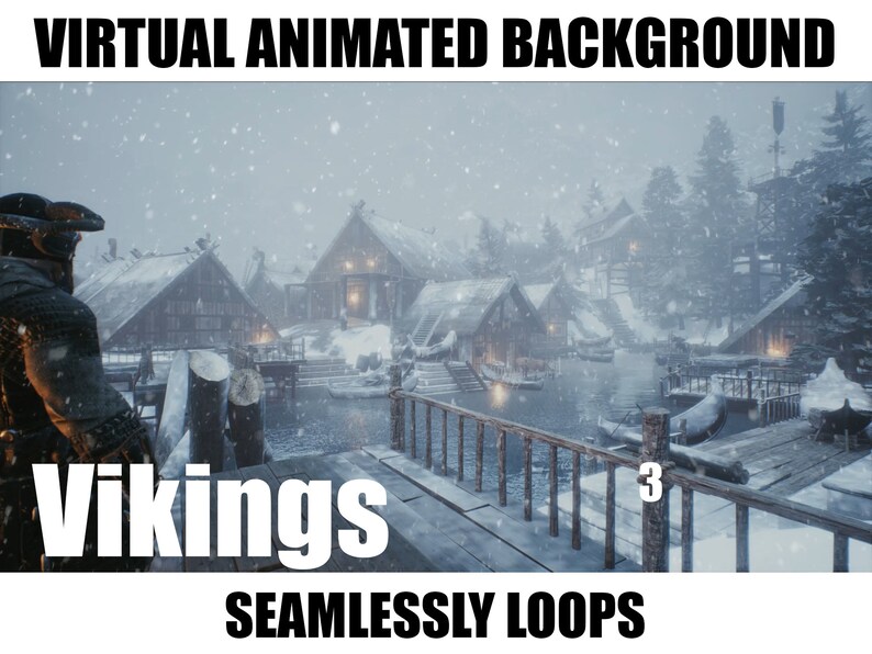 ANIMATED VIRTUAL BACKGROUND | Vikings Pack | Instant Digital Download ...