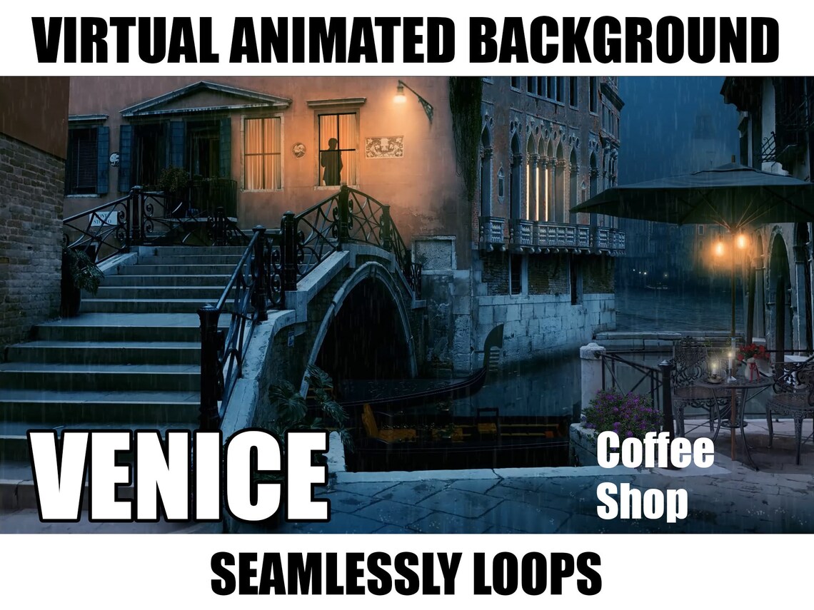 ANIMATED VIRTUAL BACKGROUND | Venice Street | Instant Digital Download ...