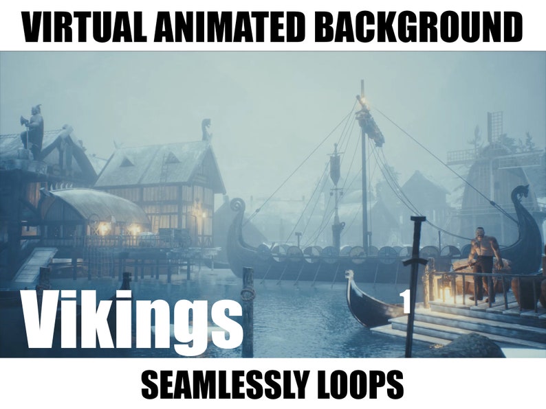 ANIMATED VIRTUAL BACKGROUND | Vikings Pack | Instant Digital Download ...