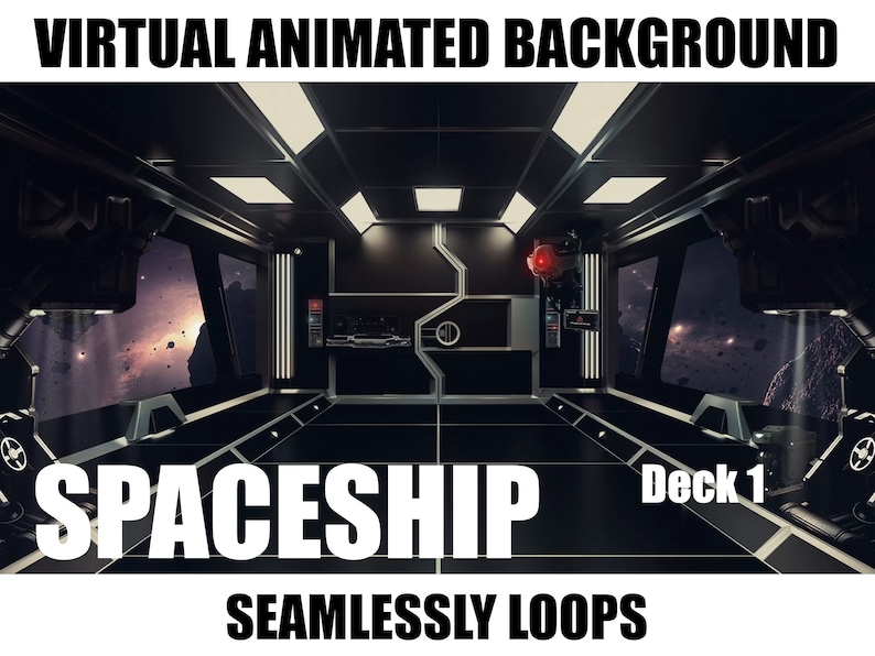 ANIMATED VIRTUAL BACKGROUND | Spaceship Deck | Instant Digital Download ...