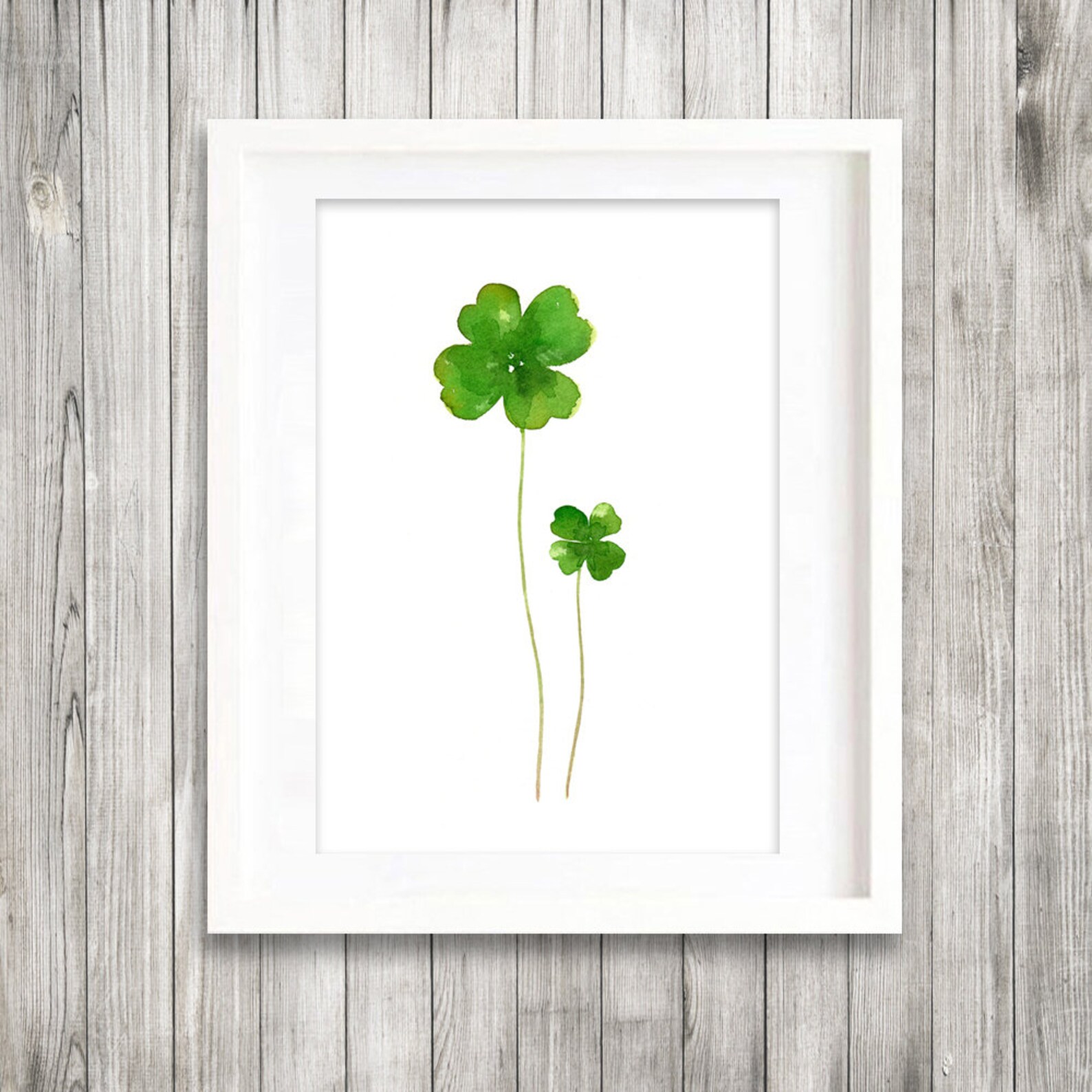 Printable Art Print - Four Leaf Clover Print of Watercolour Painting ...