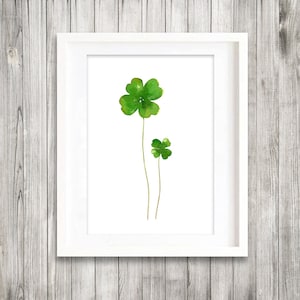 Printable Art Print - Four Leaf Clover Print of Watercolour Painting ...