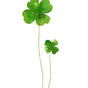 Printable Art Print - Four Leaf Clover Print of Watercolour Painting ...