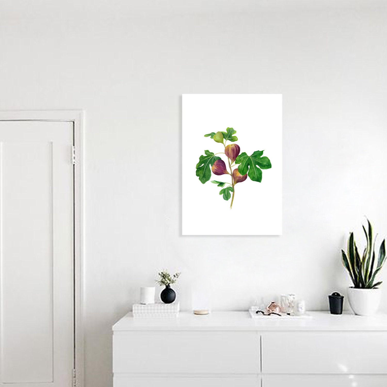 Printable Art - Fig Watercolor Painting, Fig Tree Print, Fruit Art ...