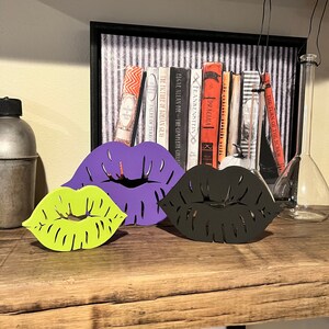 Painted Wood Lips Decor: Tier Tray Accent, Farmhouse Style - Etsy