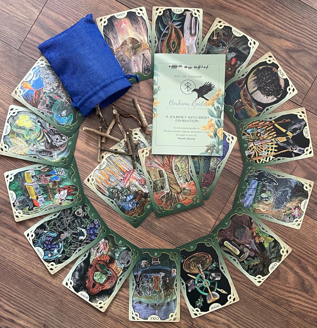 NEW Larger art of Ogham 20 Illustrated Ogham Feda Card Deck by Niamh ...