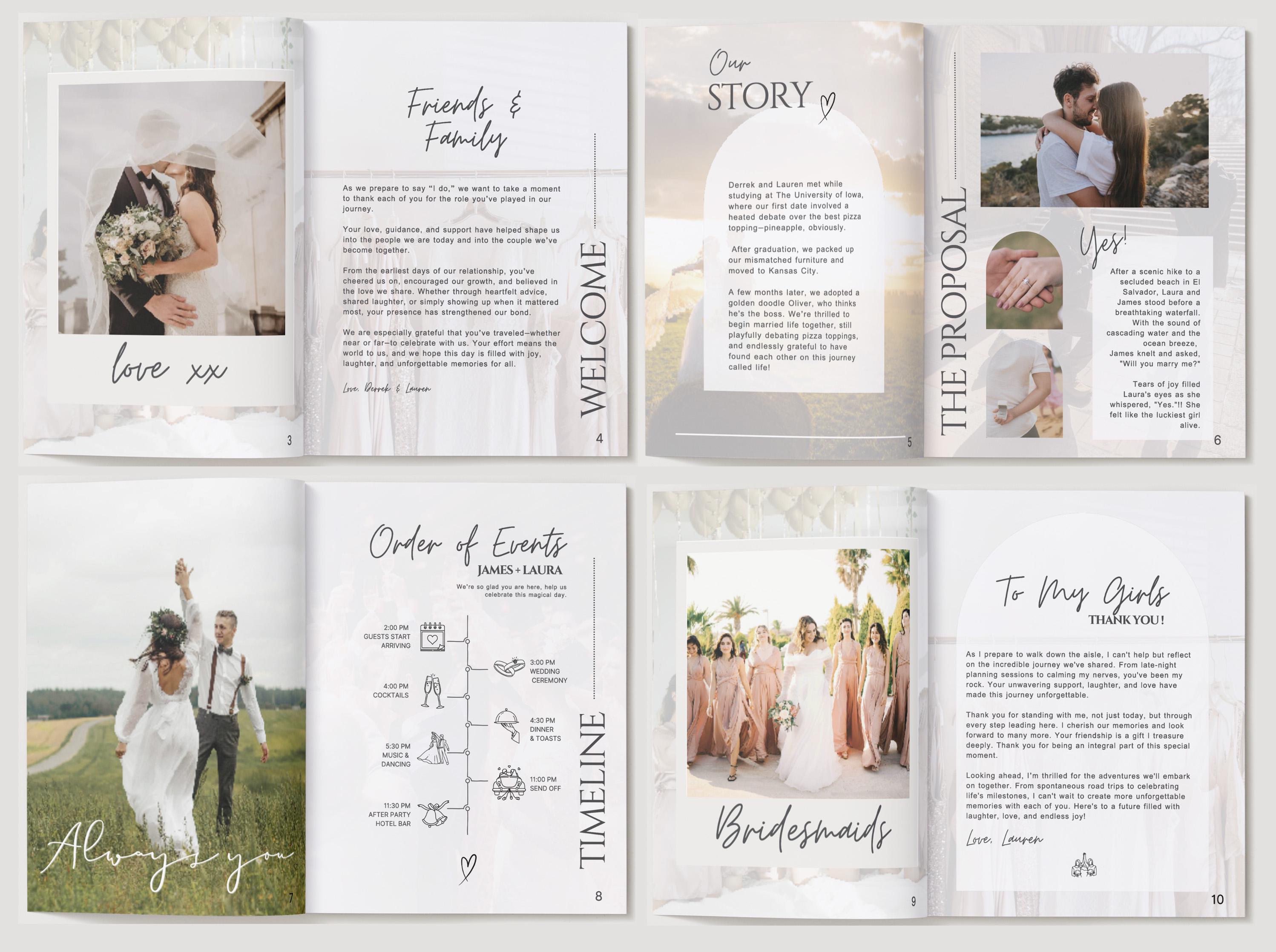 Personalized Wedding Magazine Template | Editable in Canva | DIY ...