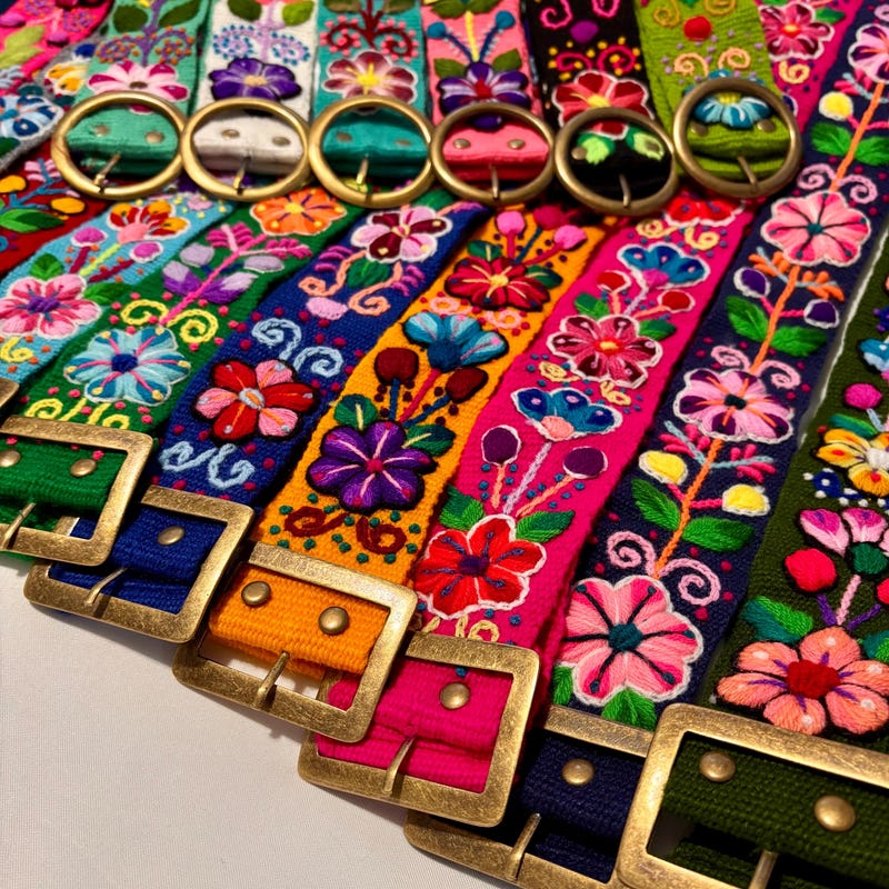 Embroidered Floral Belts - Etsy