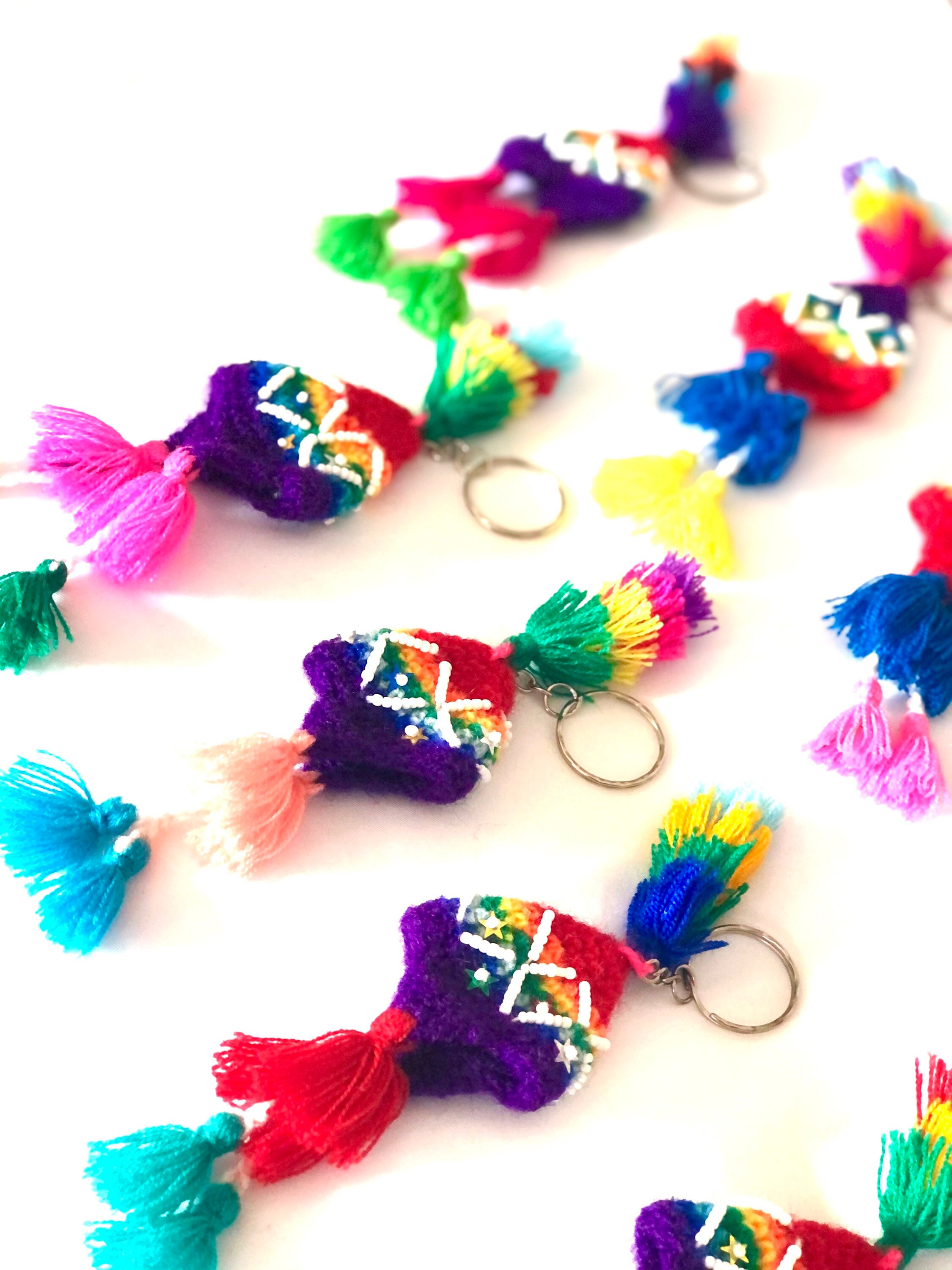 Peruvian Keychain Chullo Handmade Cute Boho Key Chain Chullo - Etsy