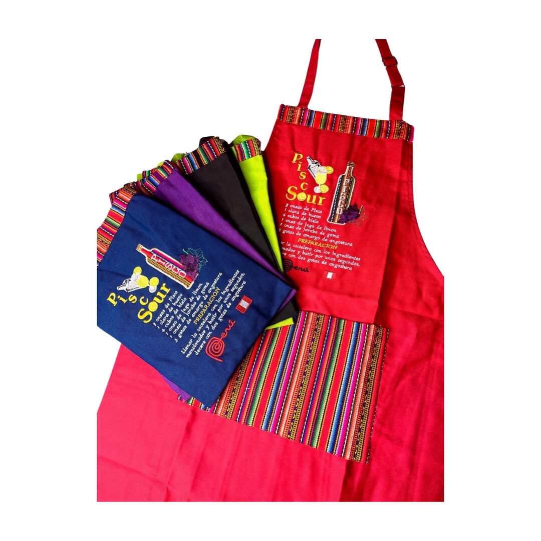 Peruvian Apron, Peruvian Pisco Sour, PERU Apron, Mandil Peruano Con ...