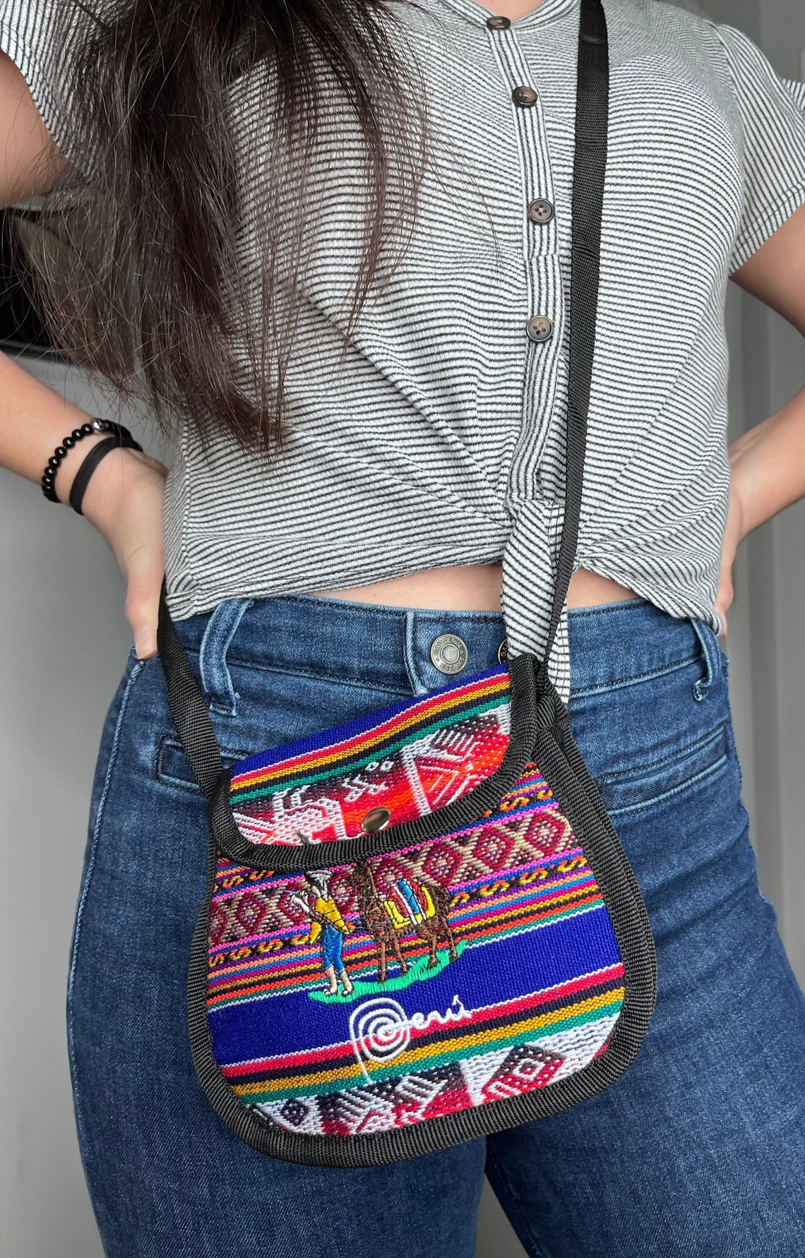 Handmade Peruvian Crossbody Bag: Ethnic Boho Woven Purse, Travel Bag ...