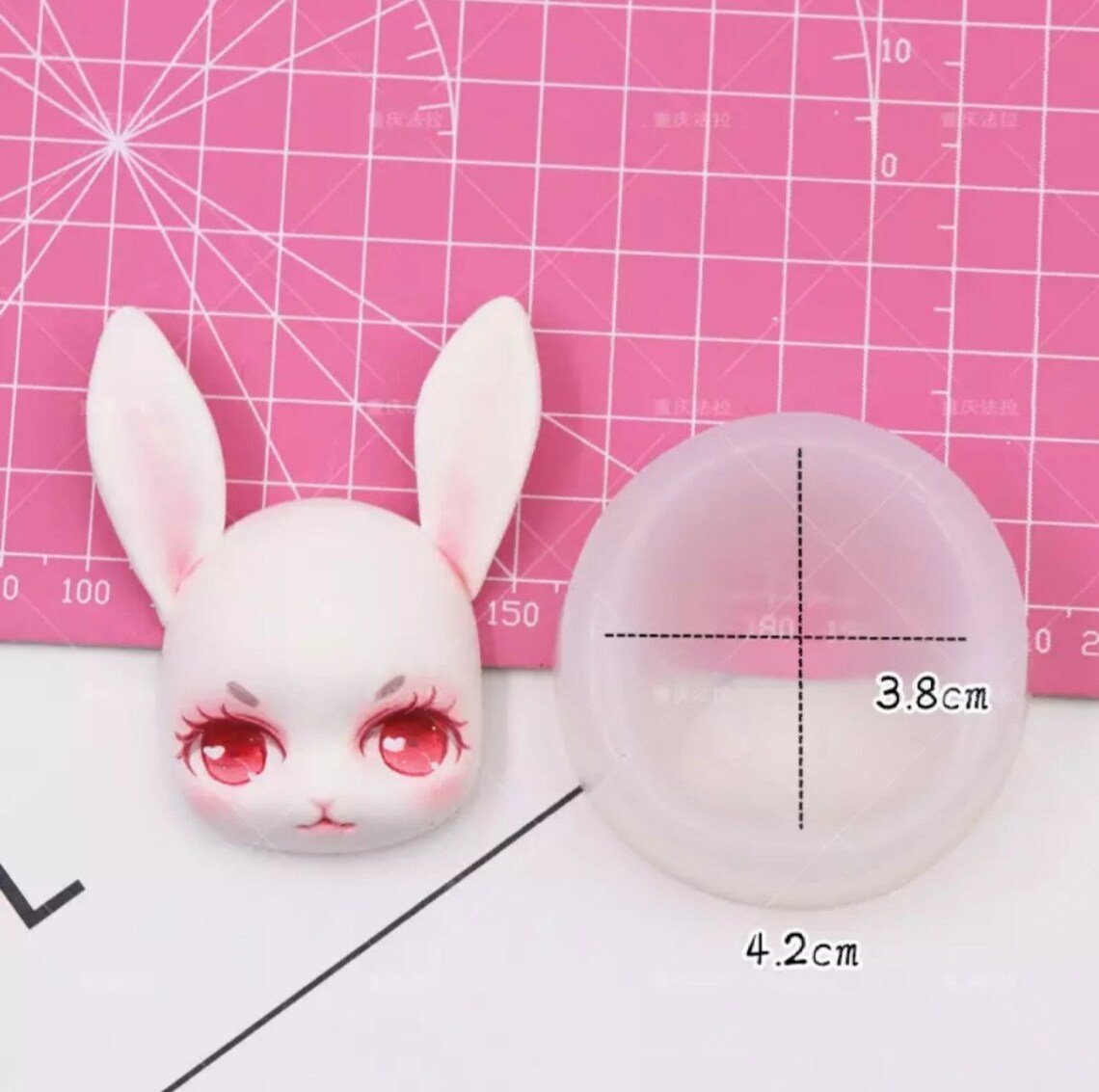 Doll Chibi Figure Statue Rabbit Animal Face 3D Clear Silicone | Etsy