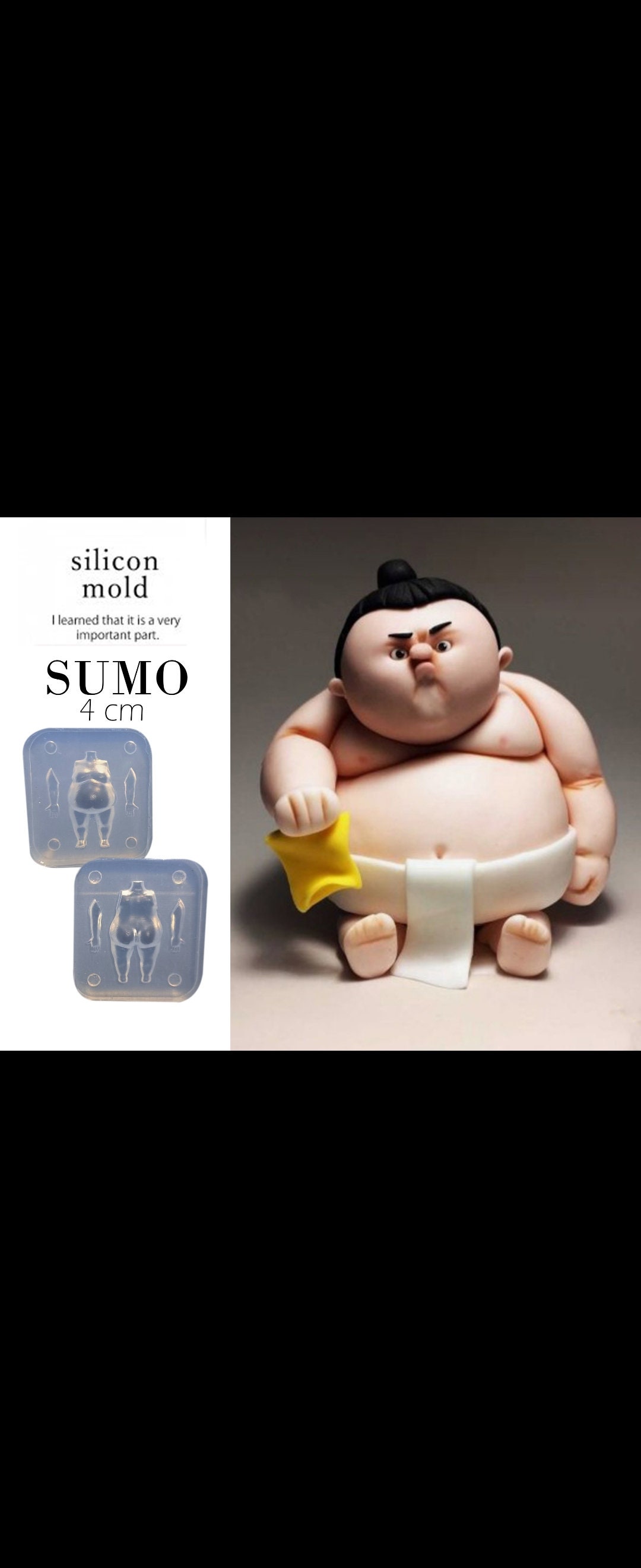 Sumo Doll Figure Clear Silicone Double Side Mold Making Clay Doll Chibi ...