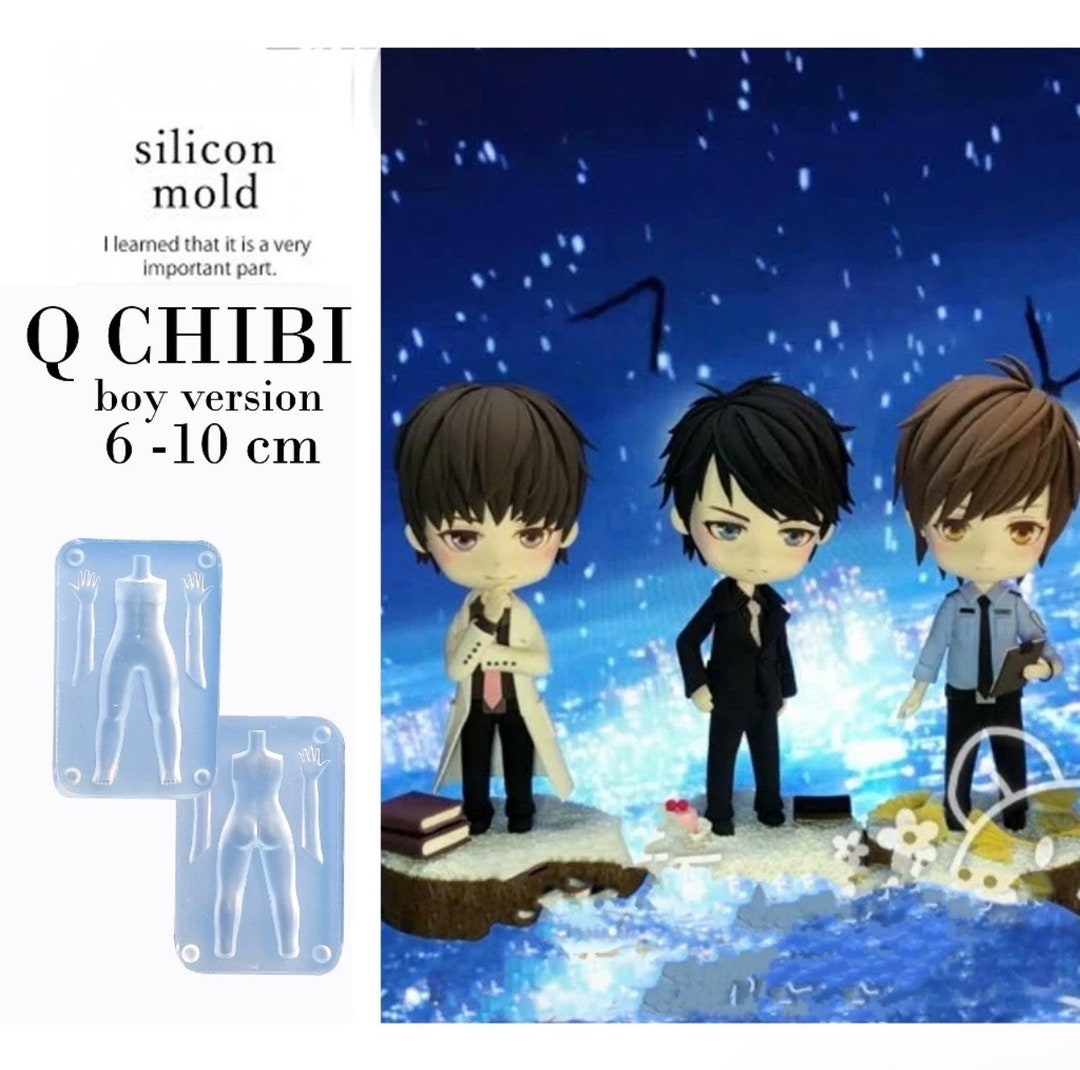 Q Chibi Boy Version 6 3D Silicone Mold 10cm Size Fondant Sugarcraft ...