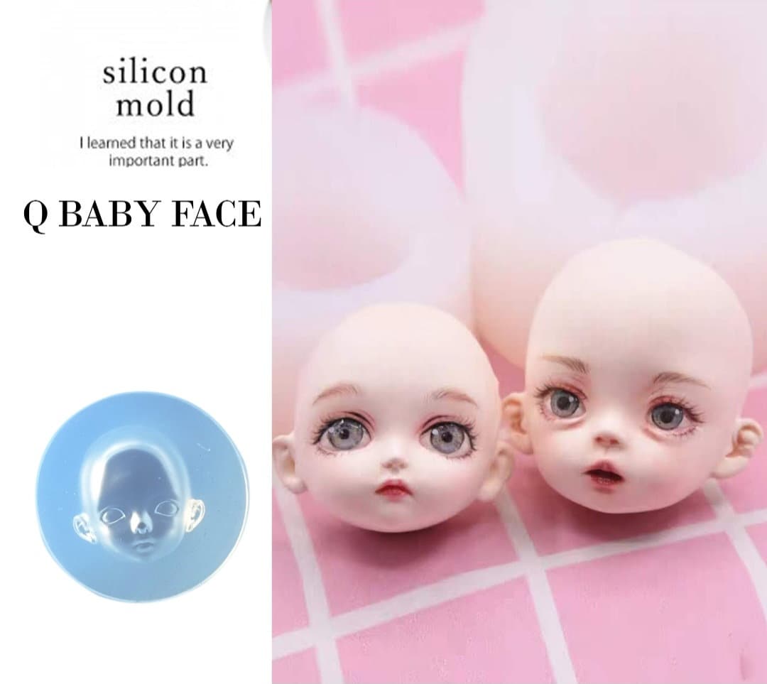 Q Baby Face Doll Chibi Anime Silicone Mold for Cake Decorating and Clay ...