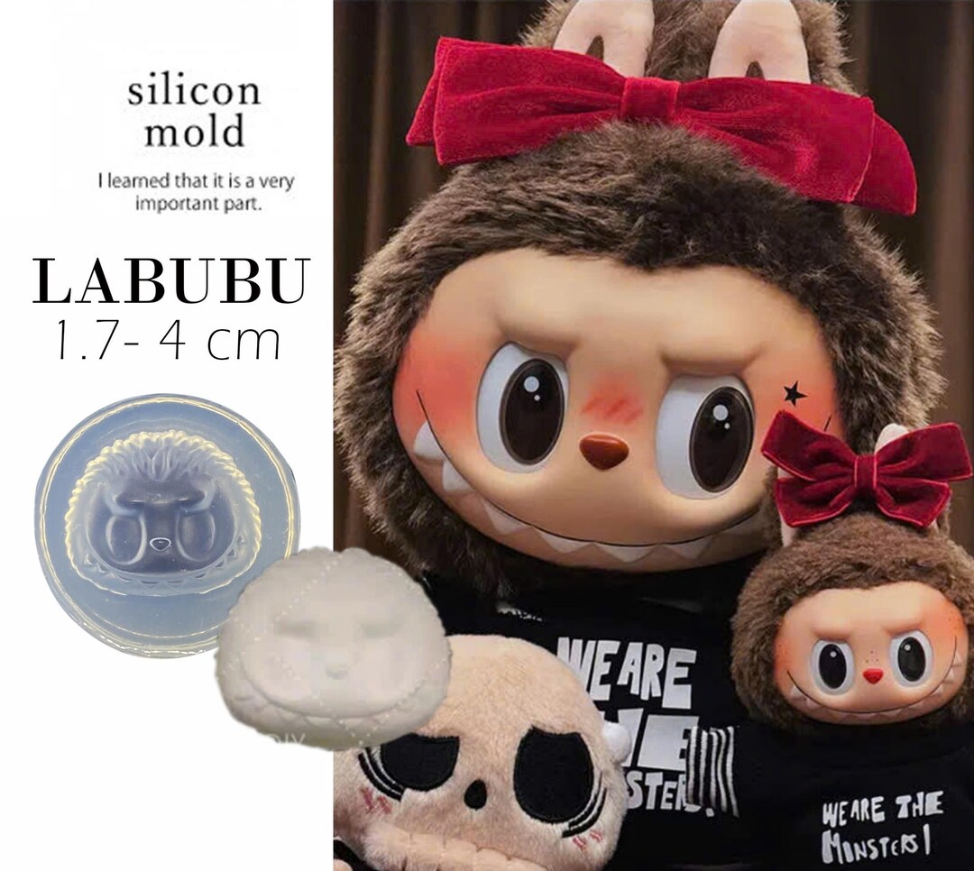 Labubu Monster Face Doll Figure Statue Clear Silicone Mold Fondant ...