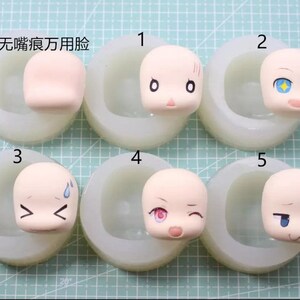 Doll Chibi Figure Statue Plum Face 3D Clear Silicone Mold Fondant ...
