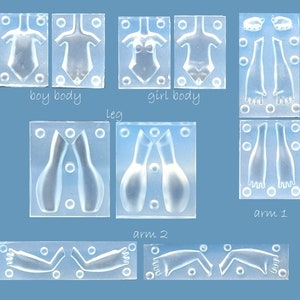 DODO Doll Body 5&6 Cm Clear Silicone Mold Making Clay Doll Chibi Figure ...