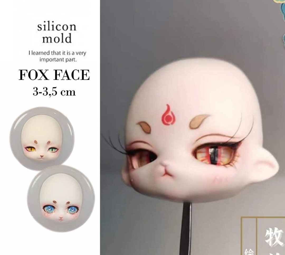 Fox Face Doll Chibi Anime Silicone Cake Fondant Mold - Cake Decorating ...