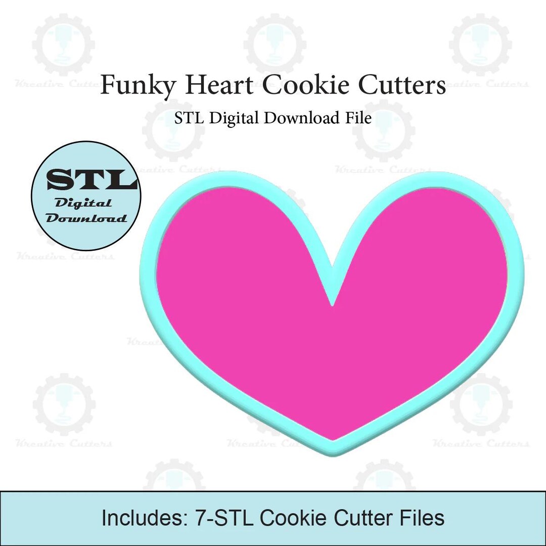 Funky Heart Cookie Cutters | STL Files - Etsy
