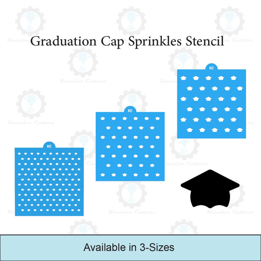 Graduation Cap Sprinkles Stencil | 3D Printed, Cookie, Cake, & Cupcake ...