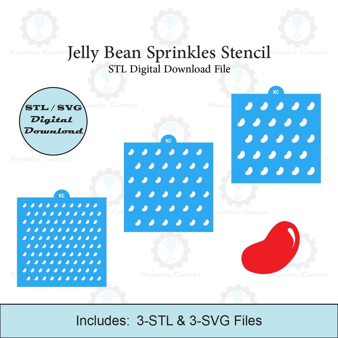 Jelly Bean Sprinkles Stencil | Laser or 3D Printed, Decorating Stencils ...