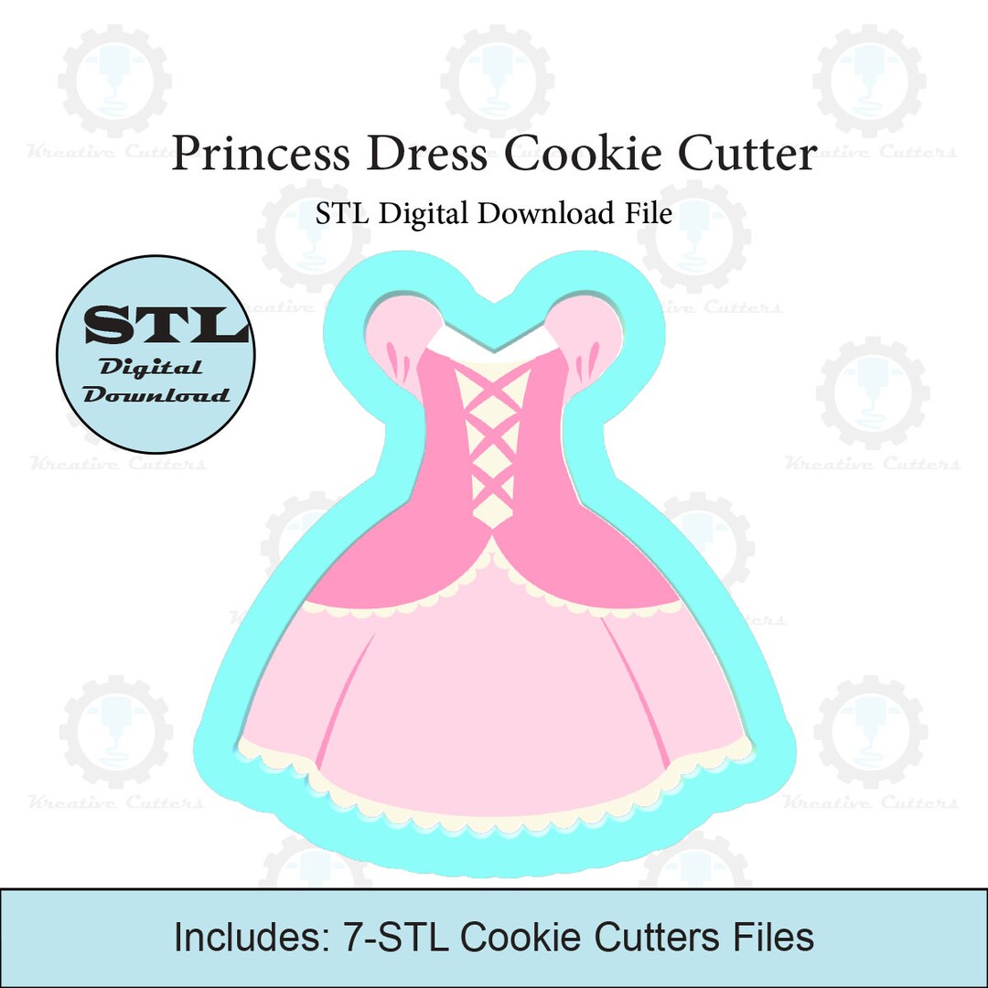 Princess Dress Cookie Cutter | STL File - Etsy