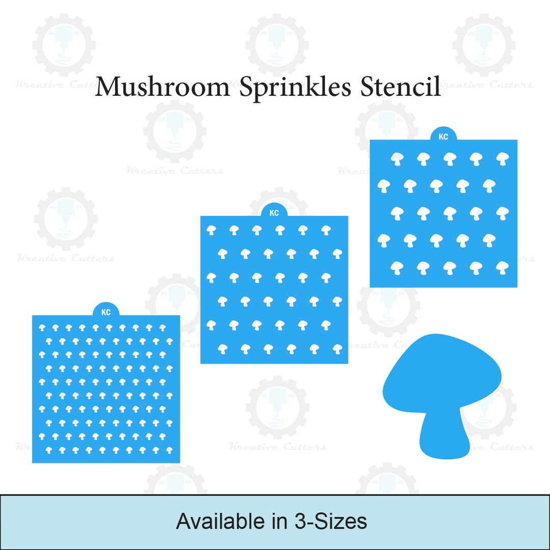 Mushroom Sprinkles Stencil | 3D Printed, Cookie, Cake, & Cupcake ...