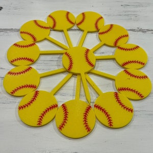 Softball Cupcake Toppers - Etsy