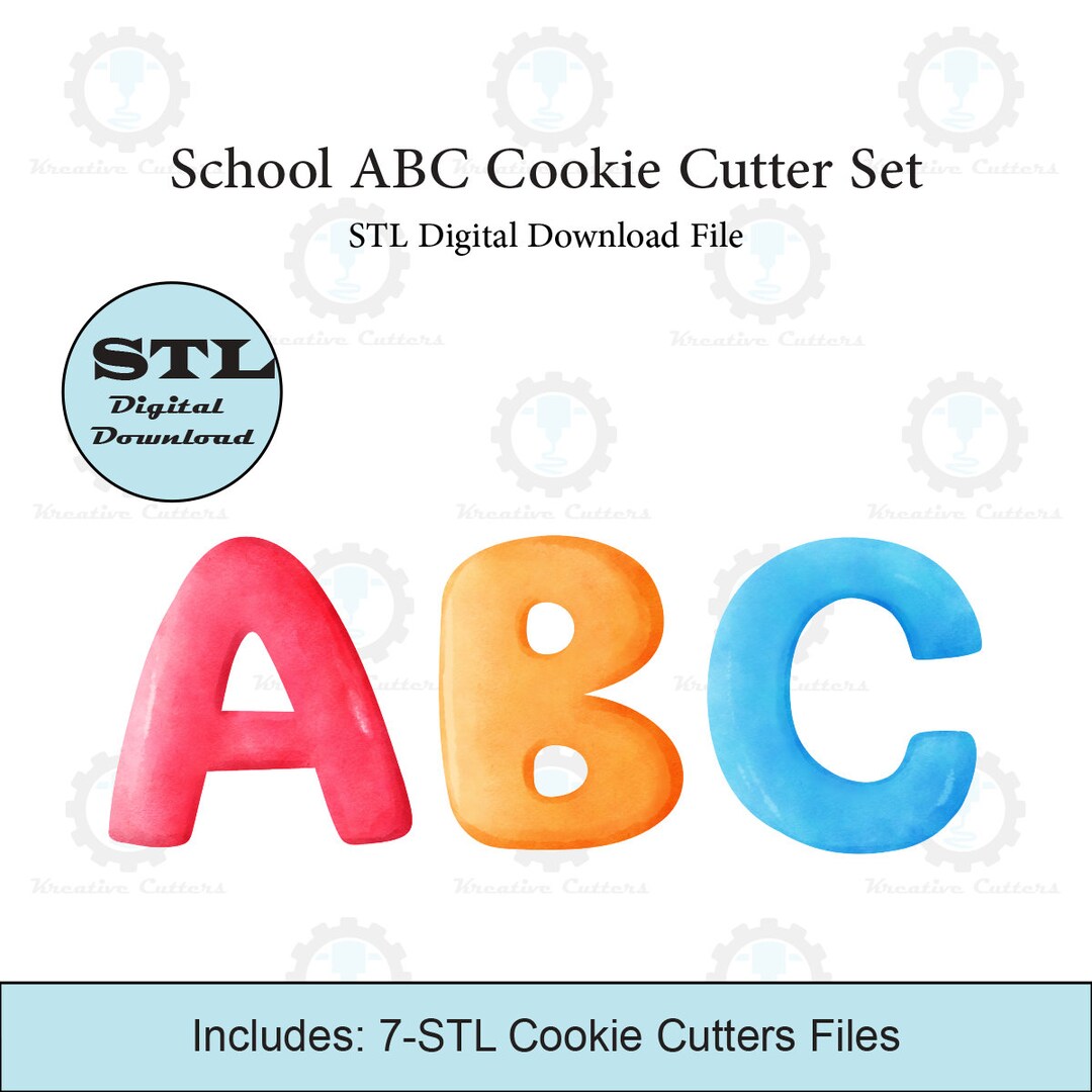 School ABC Cookie Cutter STL File - Etsy
