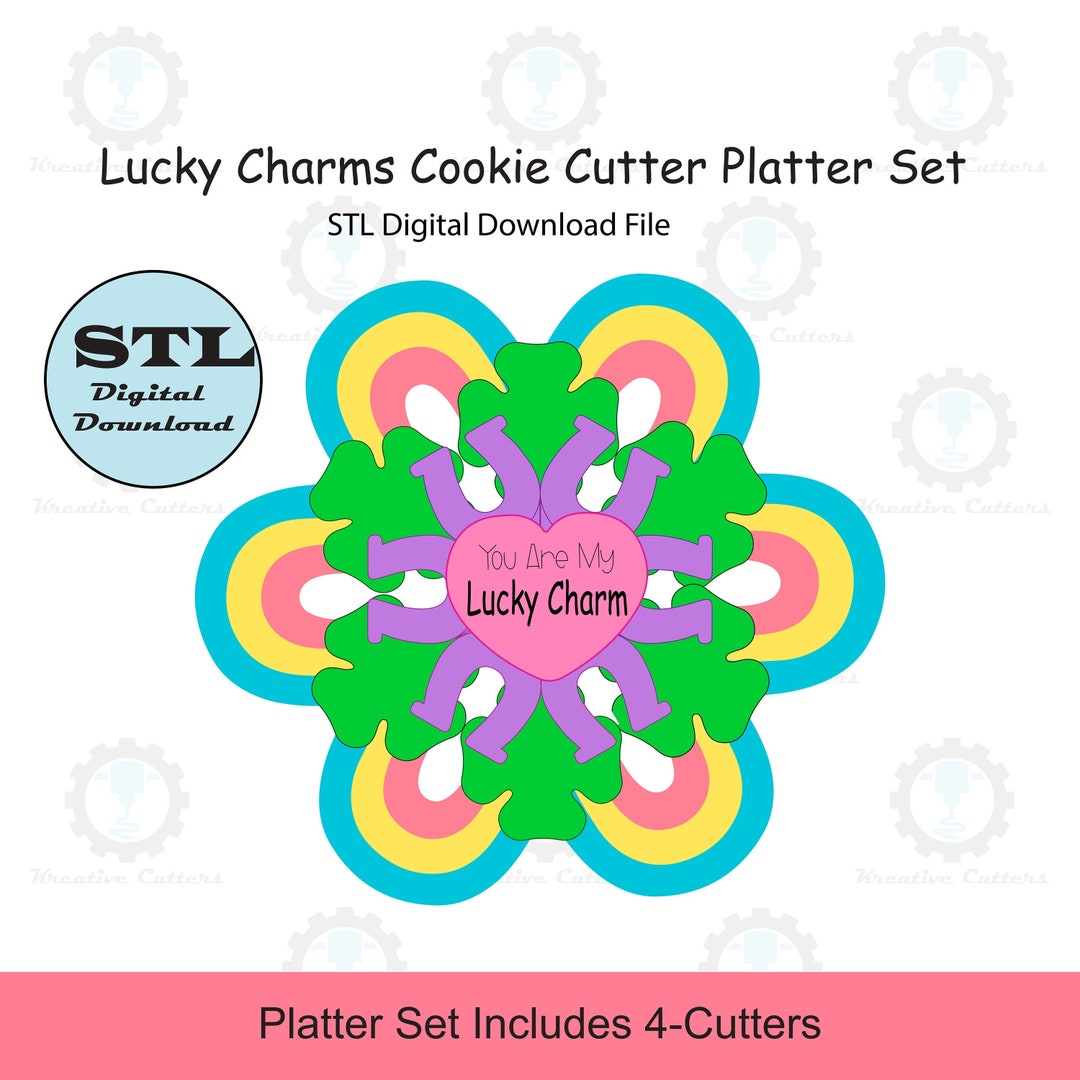 Lucky Charms Cookie Cutter Platter Set 4-cutters STL File - Etsy