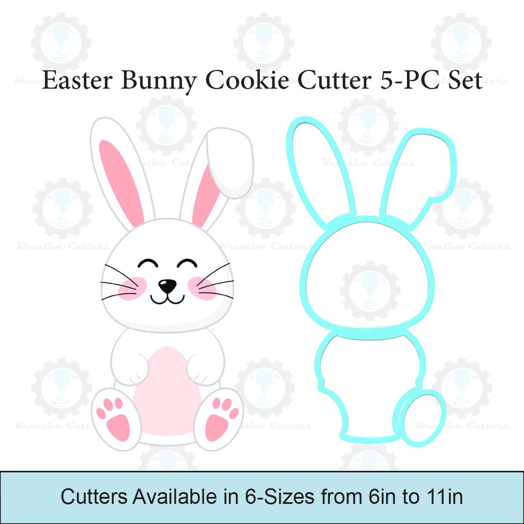 Giant 5-PC Easter Bunny Cookie Cutter Set - Etsy