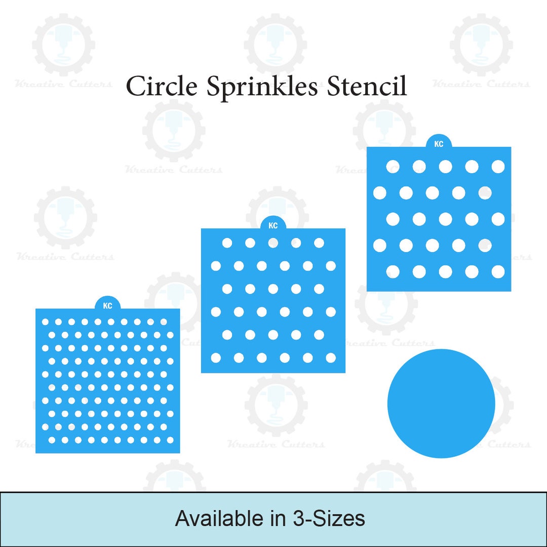 Circle Stencil Sprinkles Stencil | 3D Printed, Cookie, Cake, & Cupcake ...