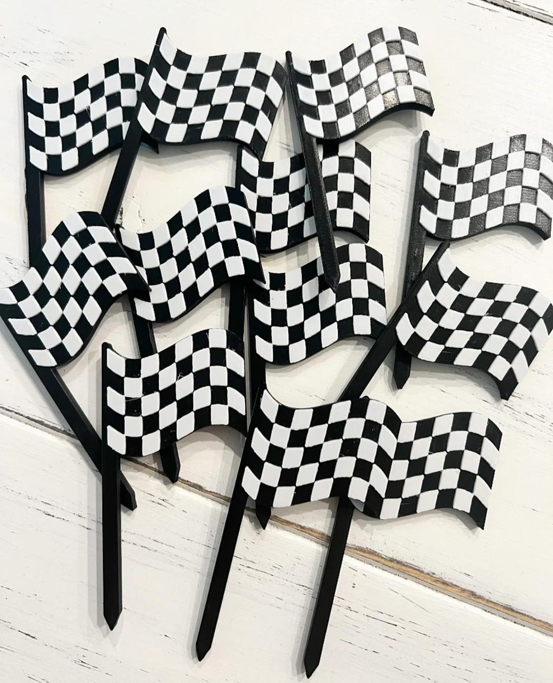 Checkered Flag Cake & Cupcake Toppers - Etsy