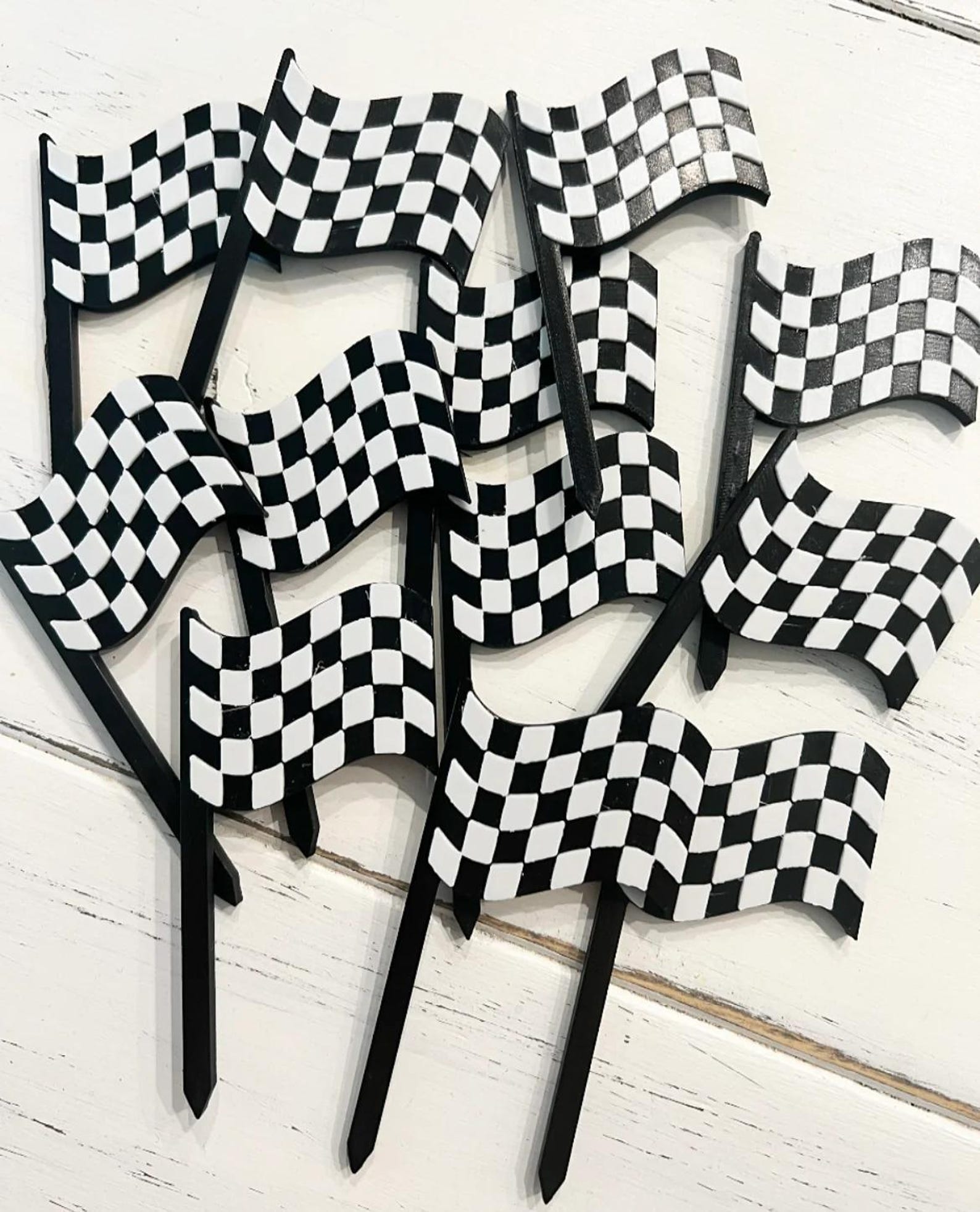 Checkered Flag Cake & Cupcake Toppers - Etsy
