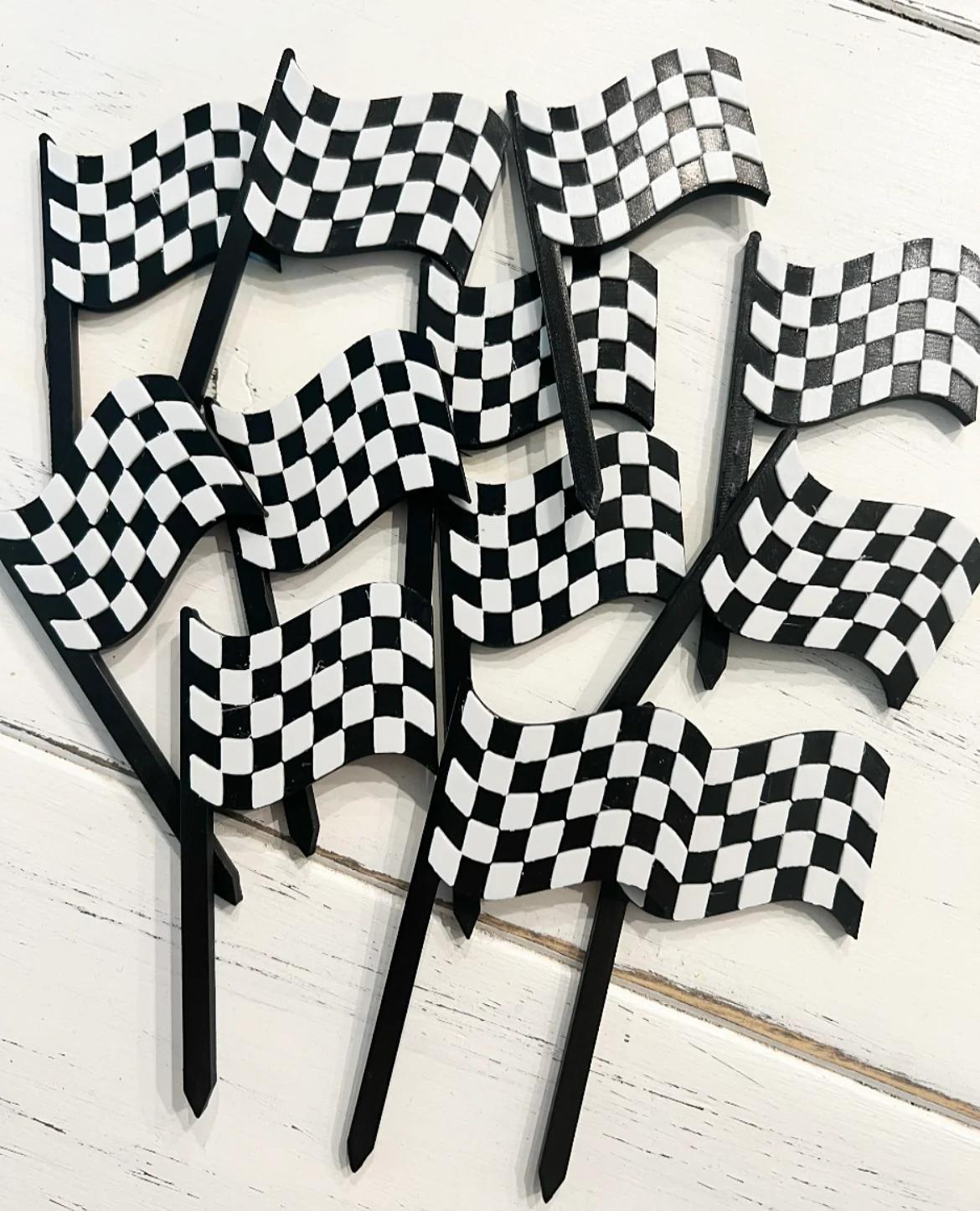 Checkered Flag Cake & Cupcake Toppers - Etsy