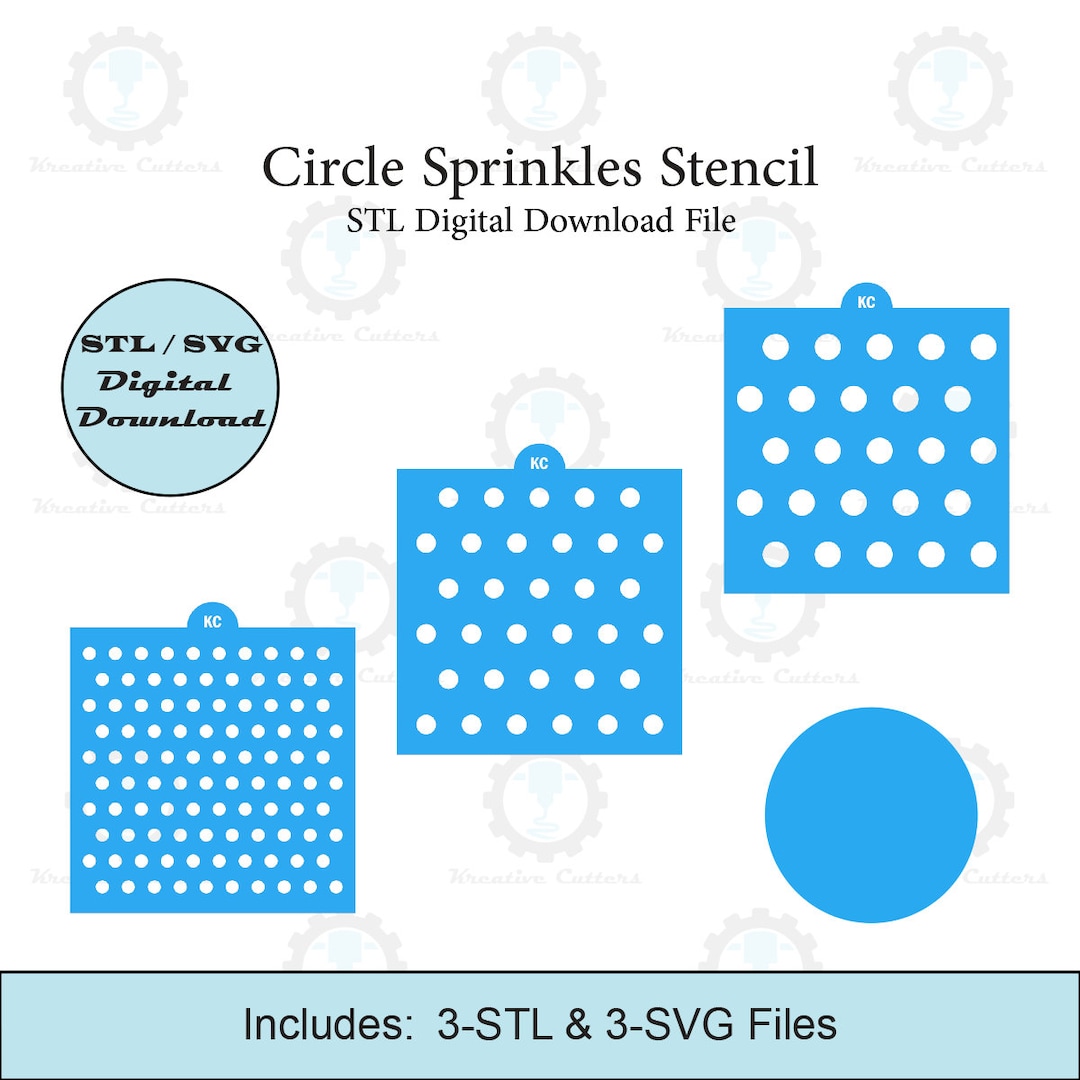 Circle Sprinkles Stencil | Laser or 3D Printed, Decorating Stencils ...