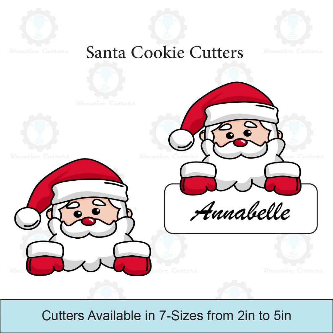 Santa Cookie Cutters With Personalized Text Box Option - Etsy