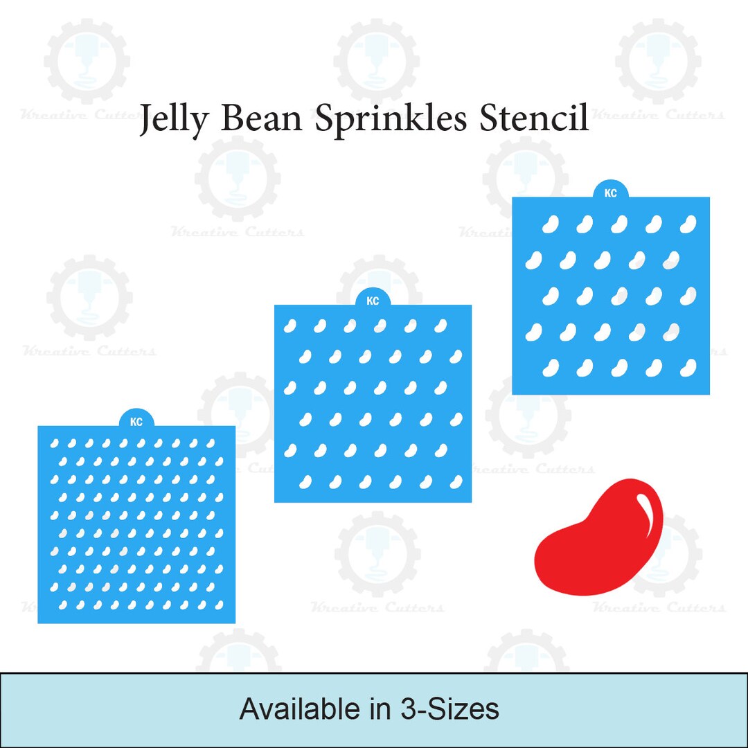 Jelly Bean Sprinkles Stencil 3D Printed, Cookie, Cake, & Cupcake ...