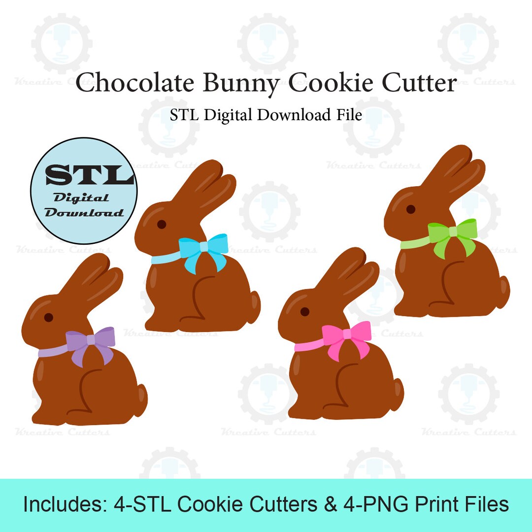 Chocolate Bunny Cookie Cutter | STL File - Etsy