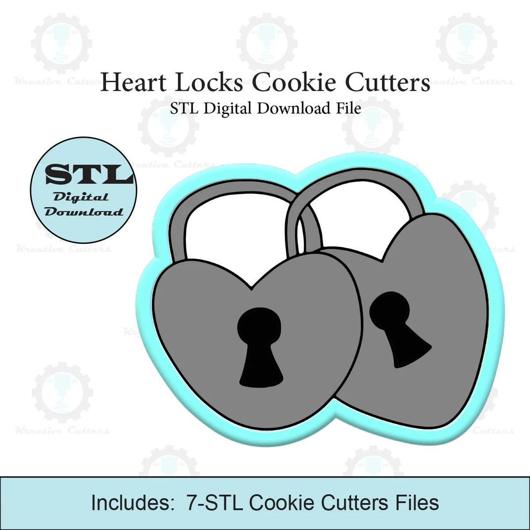 Heart Locks Cookie Cutters | STL Files - Etsy