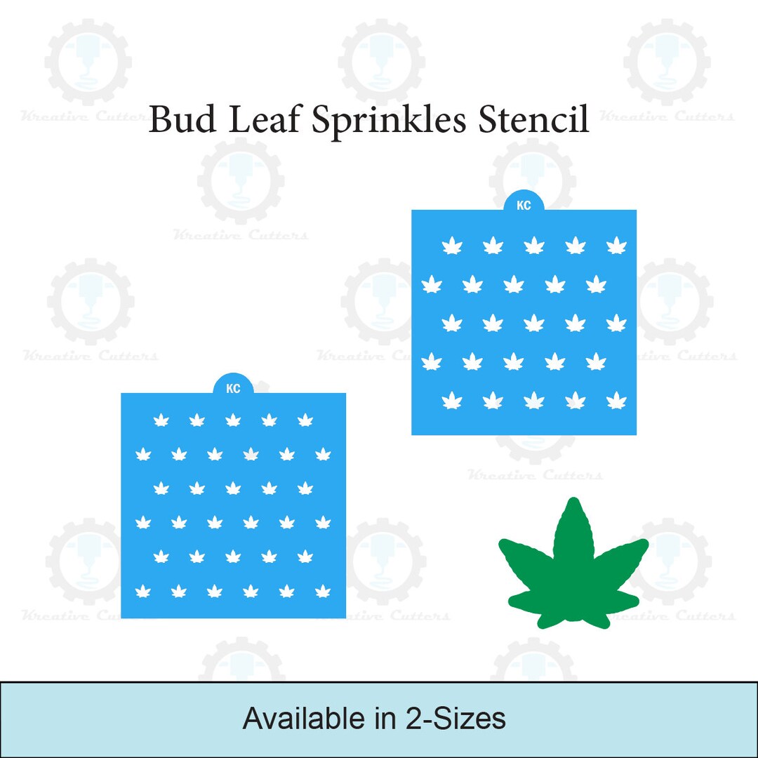 Bud Leaf Stencil Sprinkles Stencil | 3D Printed, Cookie, Cake ...