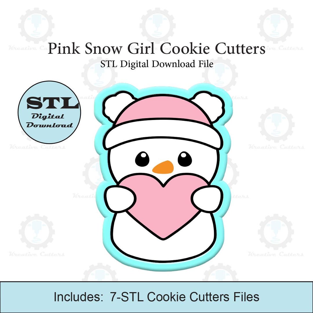 Pink Snow Girl Cookie Cutter | STL File - Etsy