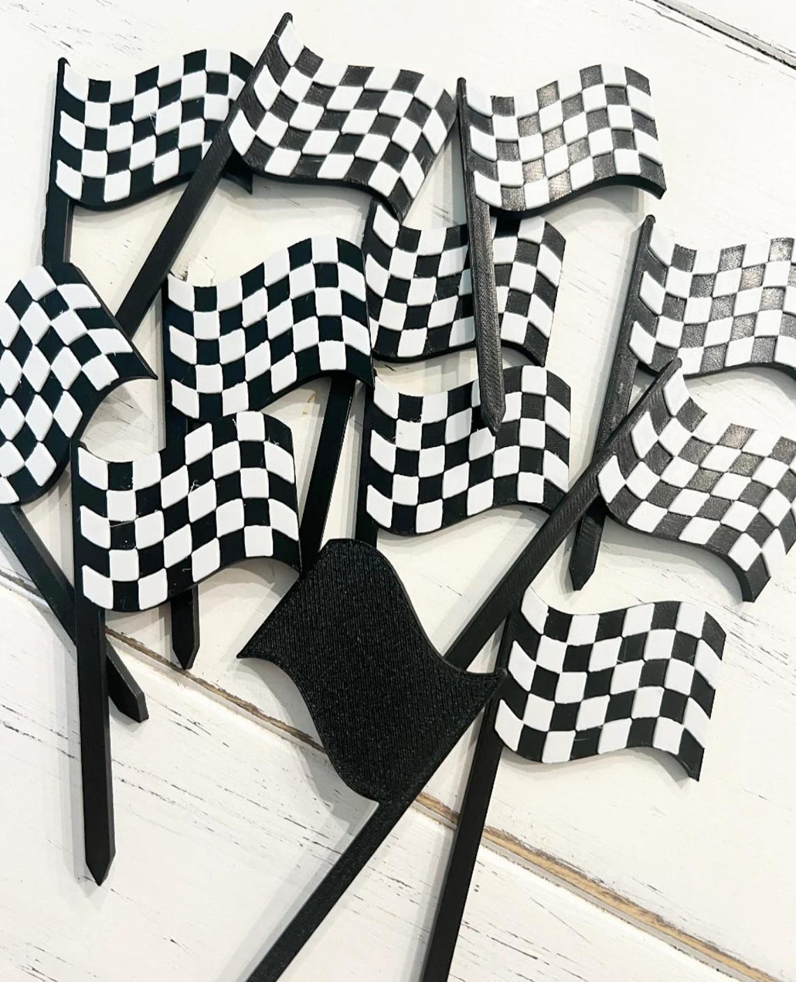 Checkered Flag Cake & Cupcake Toppers - Etsy