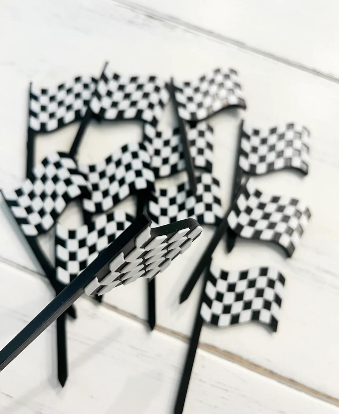 Checkered Flag Cake & Cupcake Toppers - Etsy