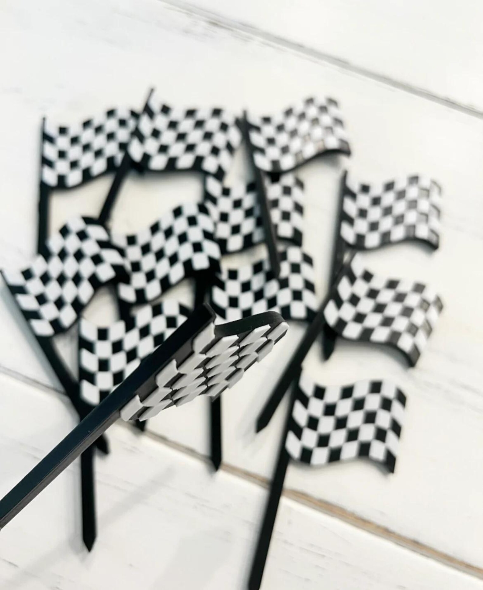Checkered Flag Cake & Cupcake Toppers - Etsy