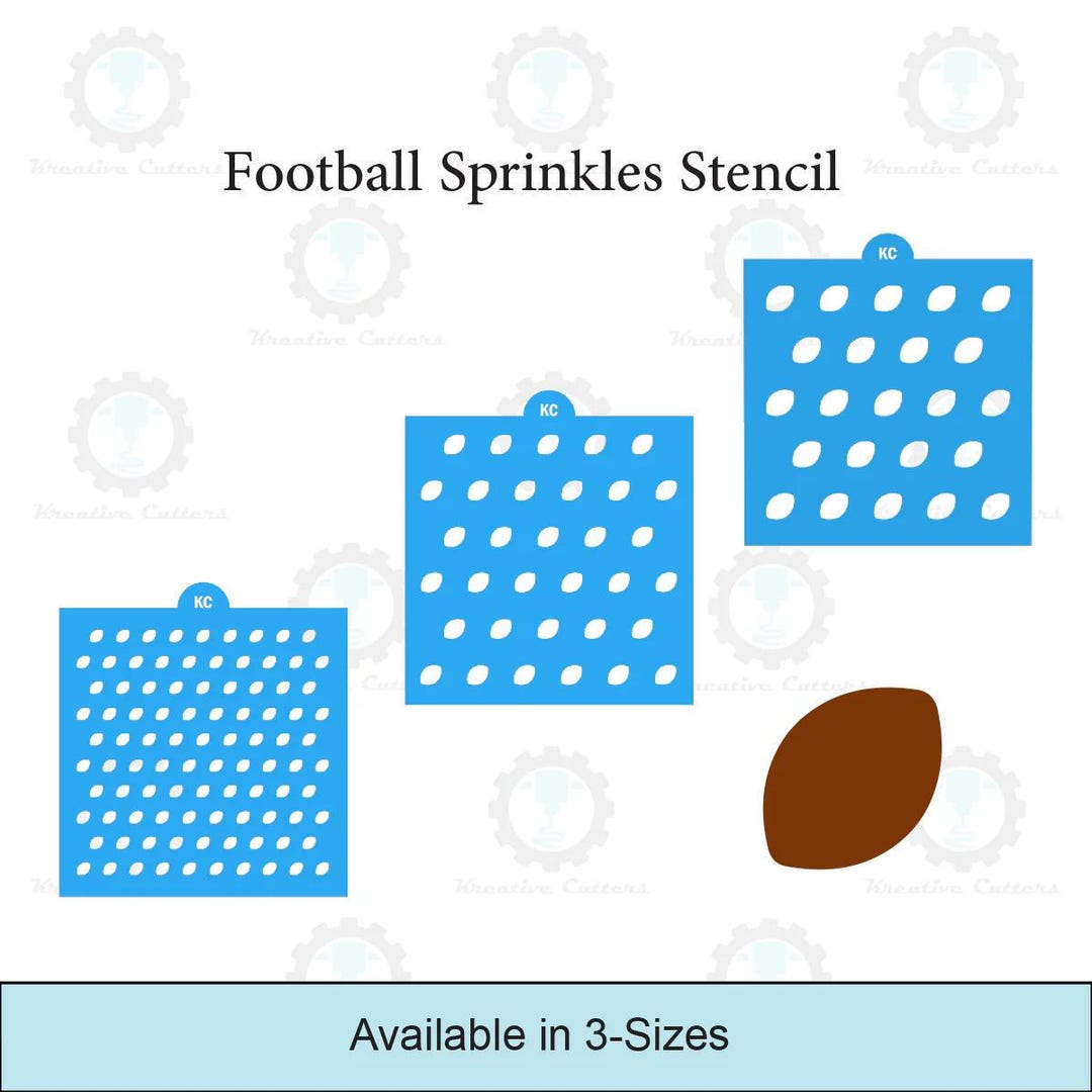 Football Sprinkles Stencil | 3D Printed, Cookie, Cake, & Cupcake ...