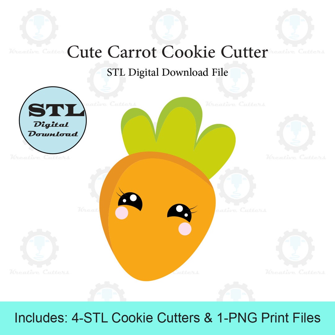 Cute Carrot Cookie Cutter | STL File - Etsy
