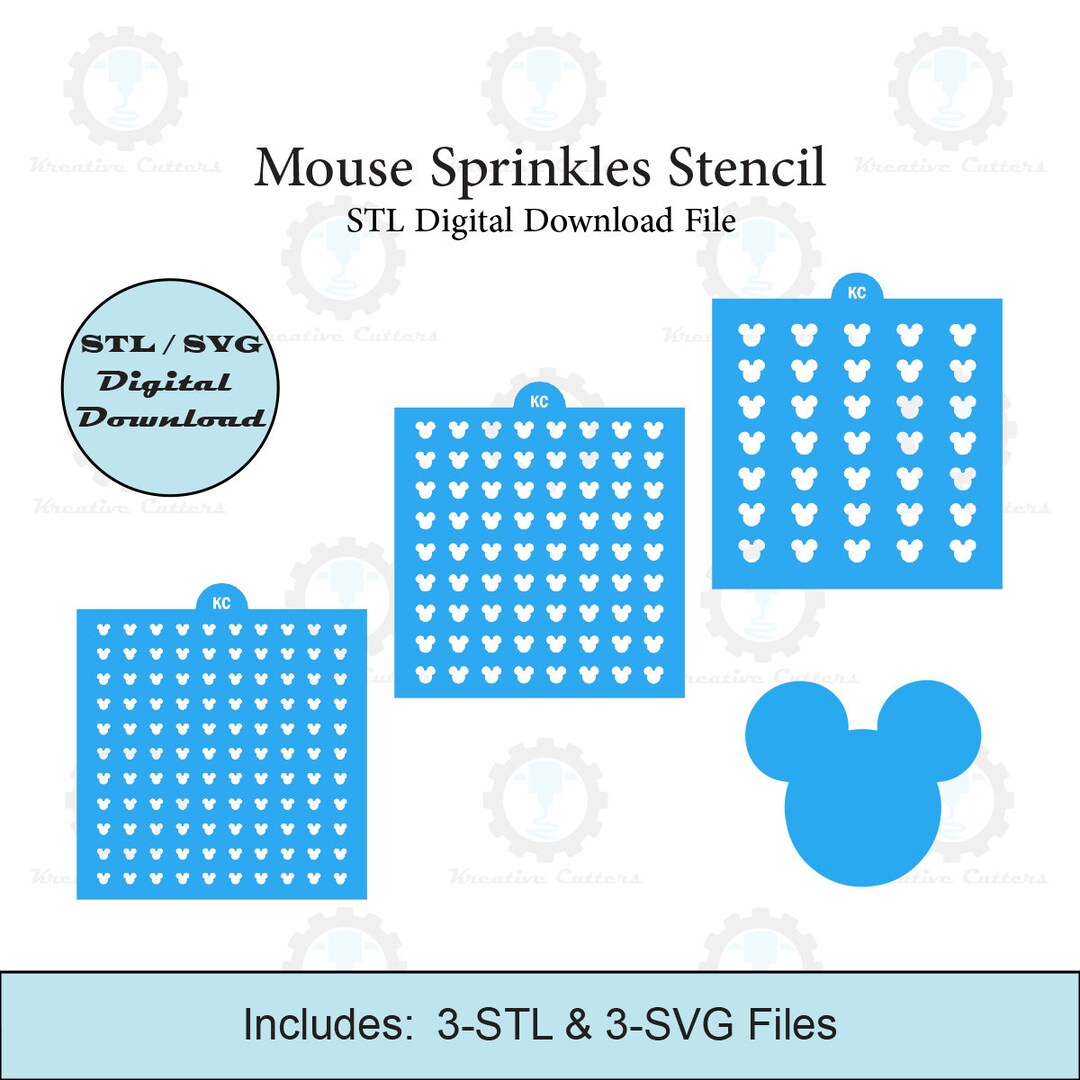 Mouse Sprinkles Stencil | Laser or 3D Printed, Decorating Stencils ...