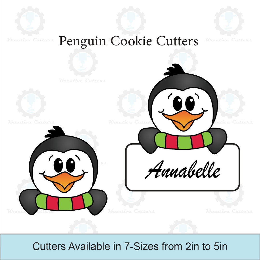 Penguin Cookie Cutters With Personalized Text Box Option - Etsy